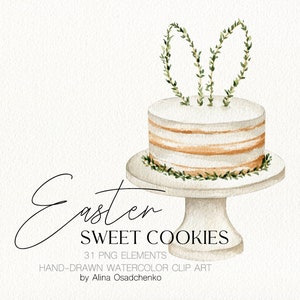 Watercolor Easter Sweets Cookies Clipart Illustration Easter Chocolate ...