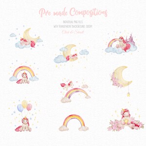 Unicorn Clipart Png Rainbow Pastel Nursery Clip Art Watercolor Digital ...