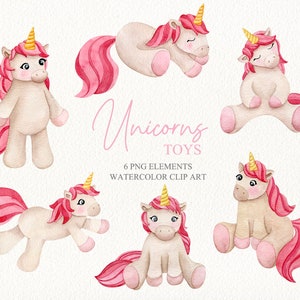 Watercolor Baby Unicorn Clipart. Pink Nursery Unicorn Clip - Etsy