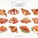 Watercolor Breakfast Croissants Clipart. Sweet Croissant With ...
