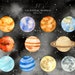 Watercolor Outer Space Astronaut Clipart Astronomy Teacher Supplies ...