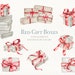Watercolor Gift Boxes and Bows Clipart Red Gold Silver Gift and Bow ...