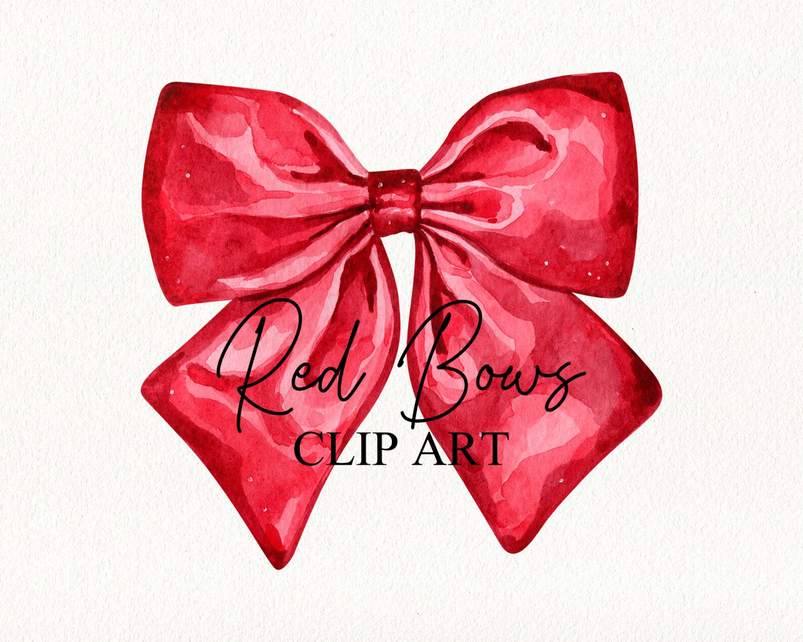 Watercolor Red Ribbon Bows Clipart Birthday Party Bows Wedding - Etsy
