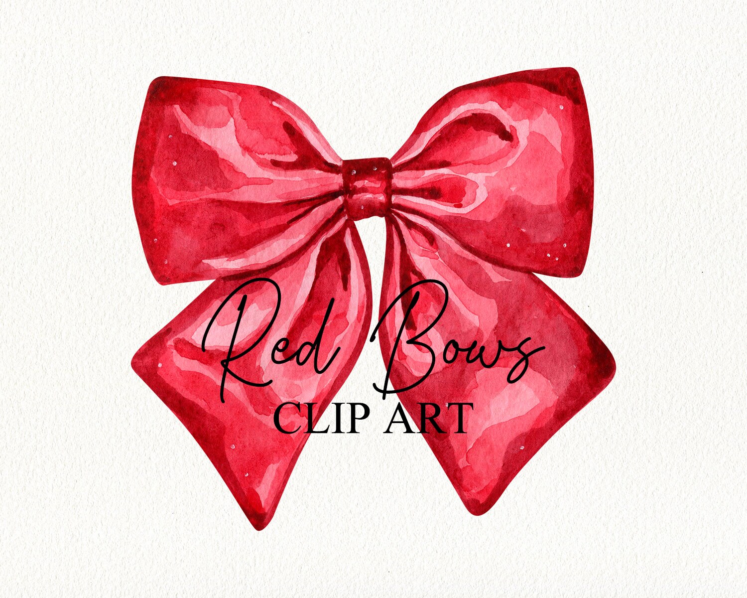 Watercolor Red Ribbon Bows Clipart Birthday Party Bows Wedding - Etsy