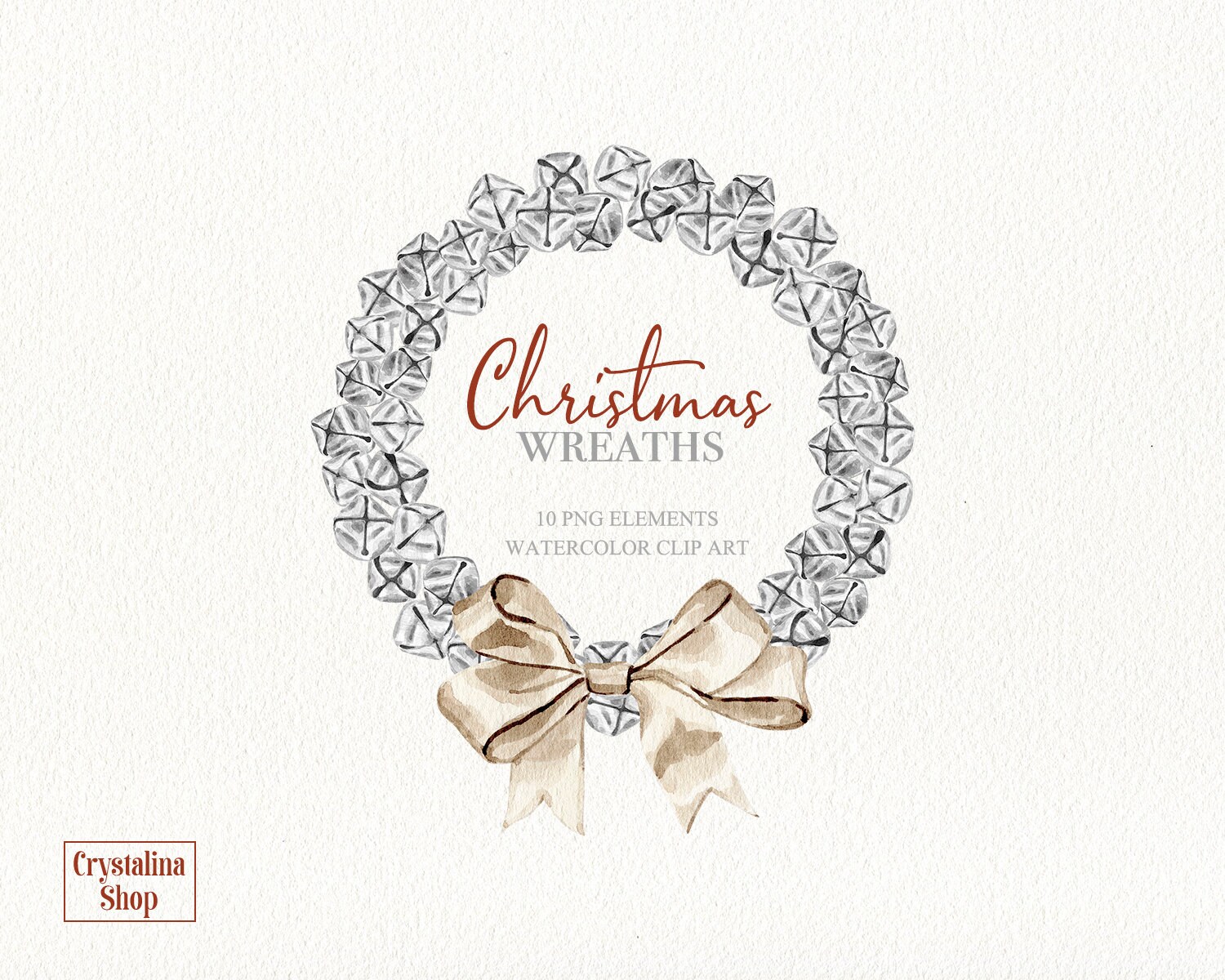 Watercolor Christmas Wreaths Clipart Gold Silver Holly - Etsy