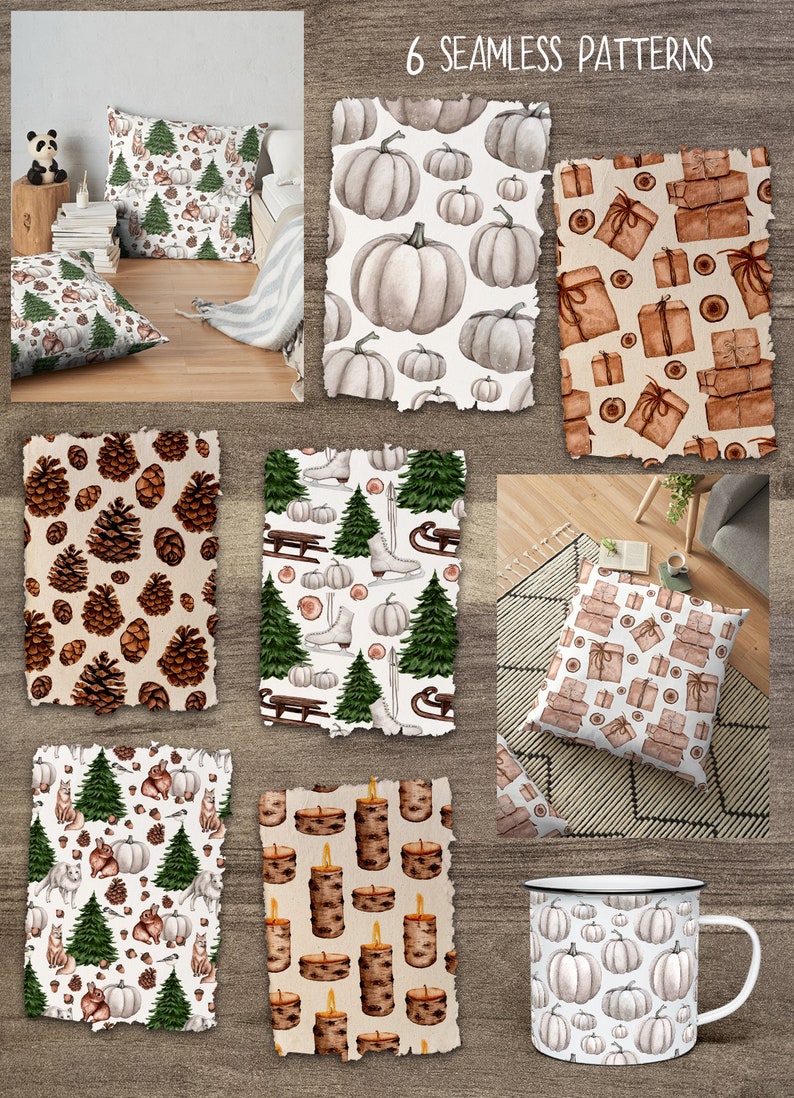 Watercolor Cozy Winter Clipart. Christmas and New Year DIY | Etsy