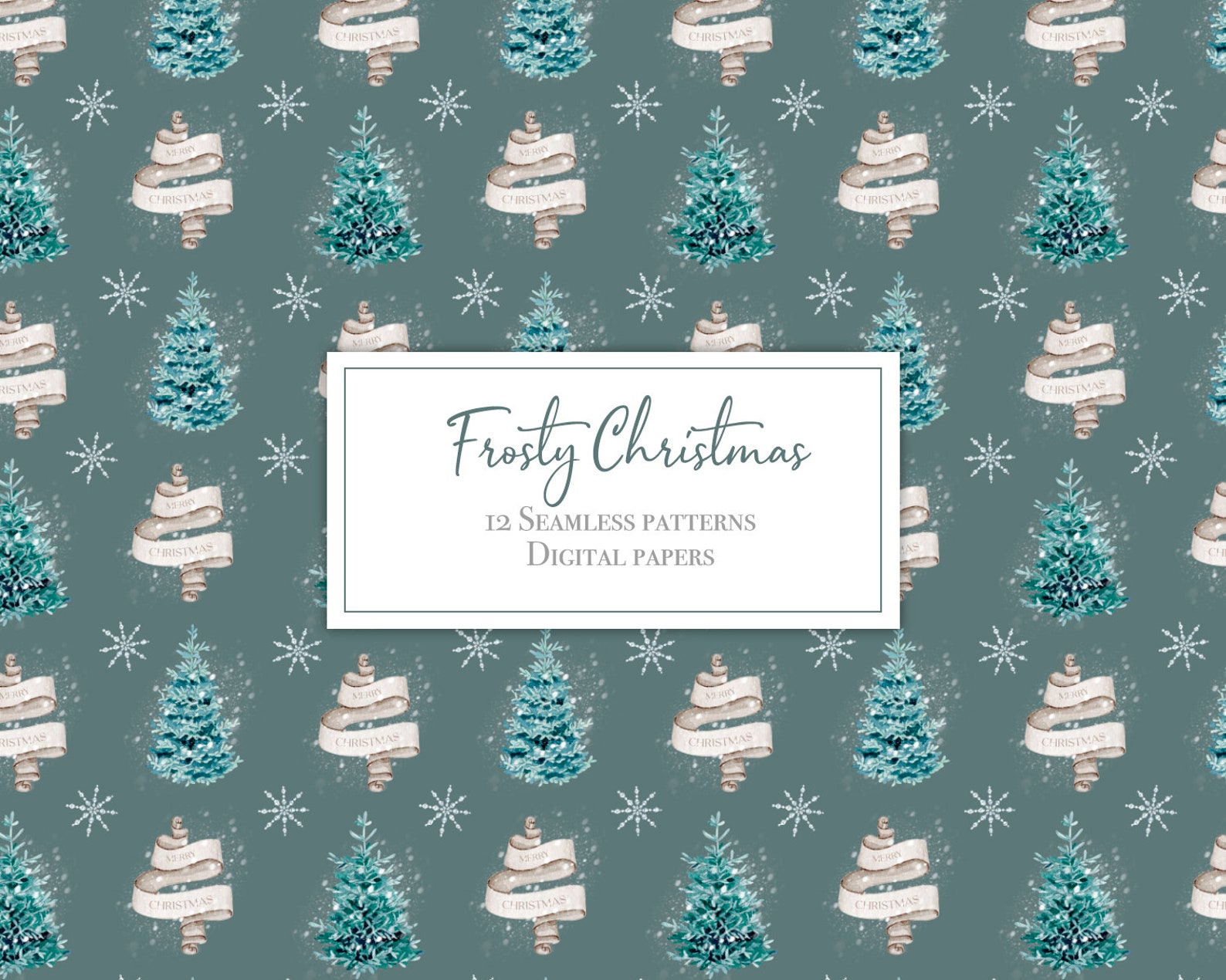 Watercolor Frosty Winter Digital Paper for Scrapbooking Snow Christmas ...