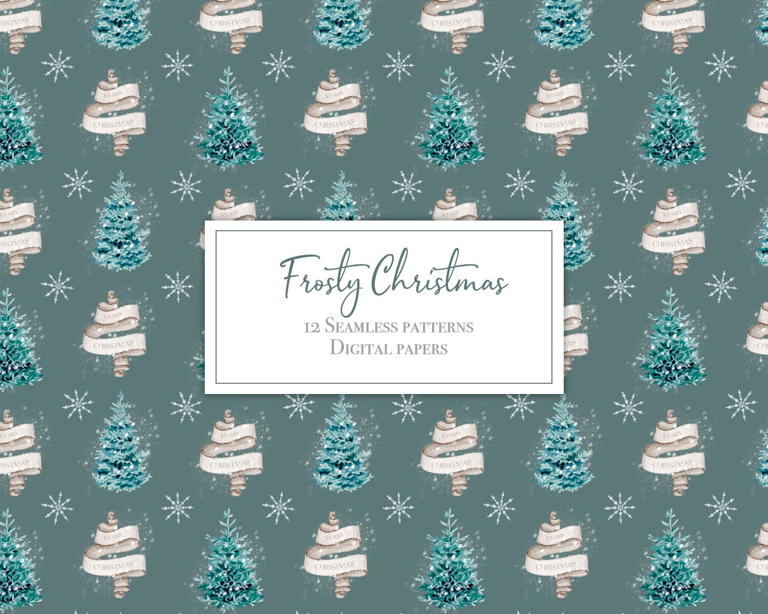 Watercolor Frosty Winter Digital Paper for Scrapbooking Snow | Etsy