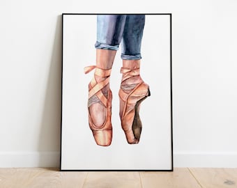Ballet Shoes Art Print Poster Many Sizes - Etsy