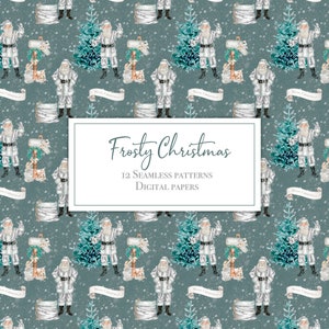 Watercolor Frosty Winter Digital Paper for Scrapbooking Snow Christmas ...