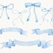 Watercolor Ribbon Banners and Bows Clipart Birthday Party Banners ...
