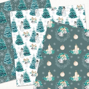Watercolor Frosty Winter Digital Paper for Scrapbooking Snow Christmas ...