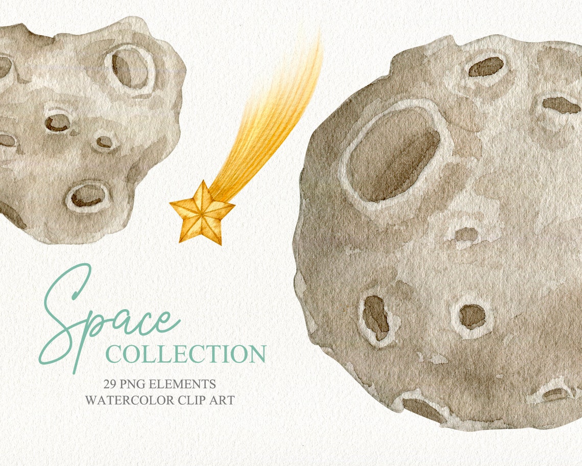 Watercolor Outer Space Clipart Astronomy Teacher Supplies | Etsy