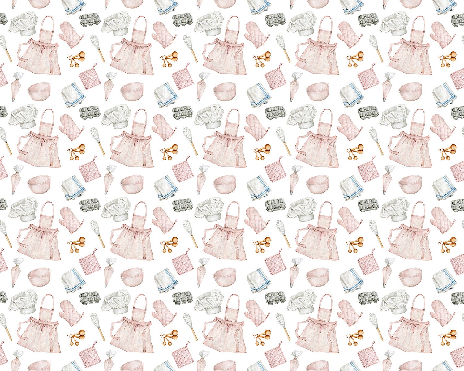 Watercolor Bakery Desserts Digital Paper Pack for Scrapbooking Pastry ...