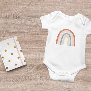 Digital Modern Neutral Color Rainbow Clipart. Hand Painted Rainbow ...