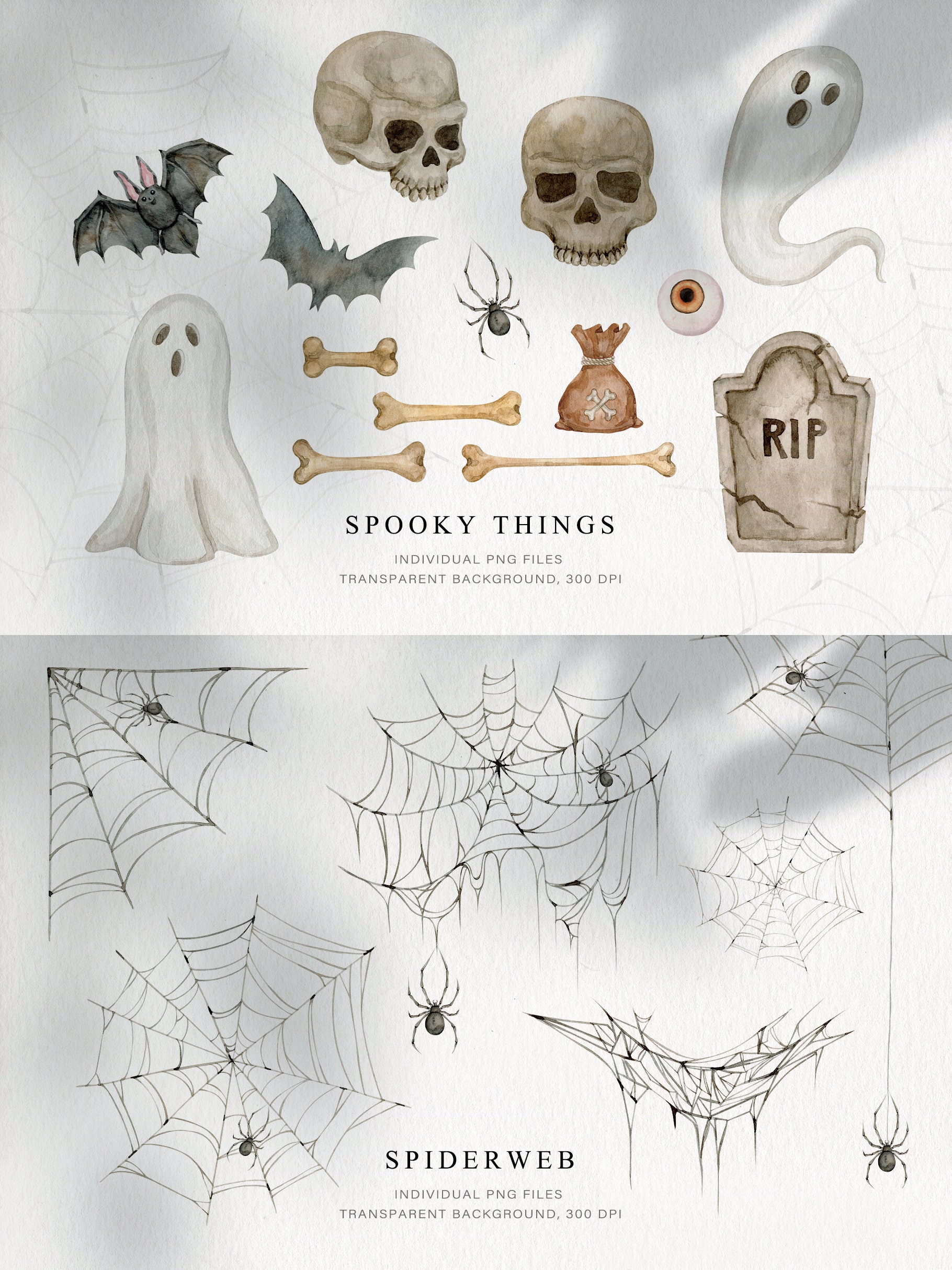 Watercolor Spooky Halloween Clipart Happy Halloween Party - Etsy