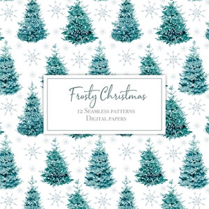 Watercolor Frosty Winter Digital Paper for Scrapbooking Snow Christmas ...