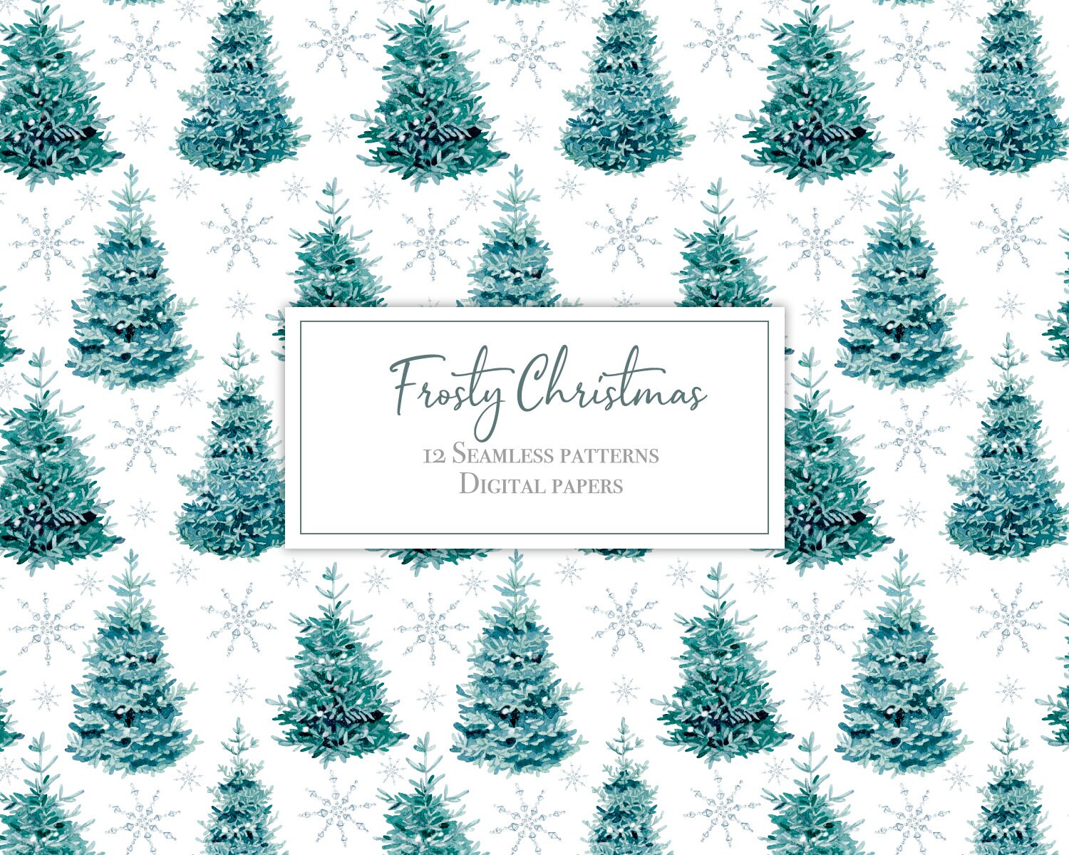 Watercolor Frosty Winter Digital Paper for Scrapbooking Snow | Etsy