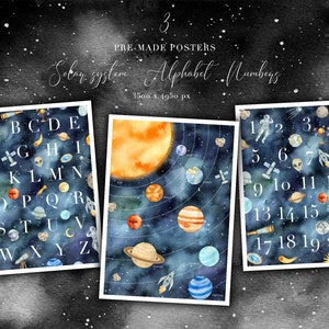 Watercolor Outer Space Astronaut Clipart Astronomy Teacher Supplies ...