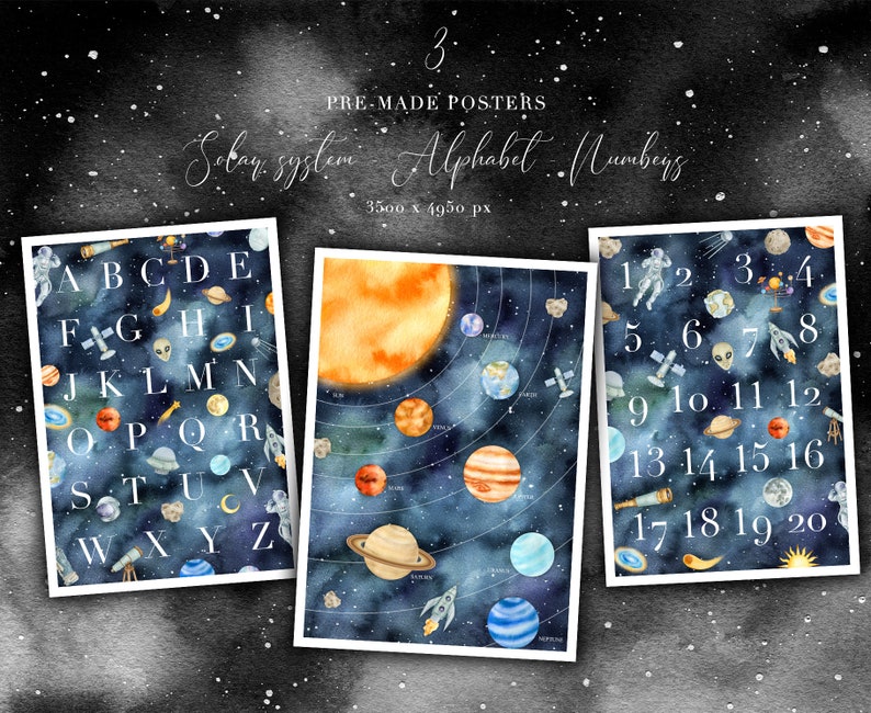 Watercolor Outer Space Astronaut Clipart Astronomy Teacher | Etsy