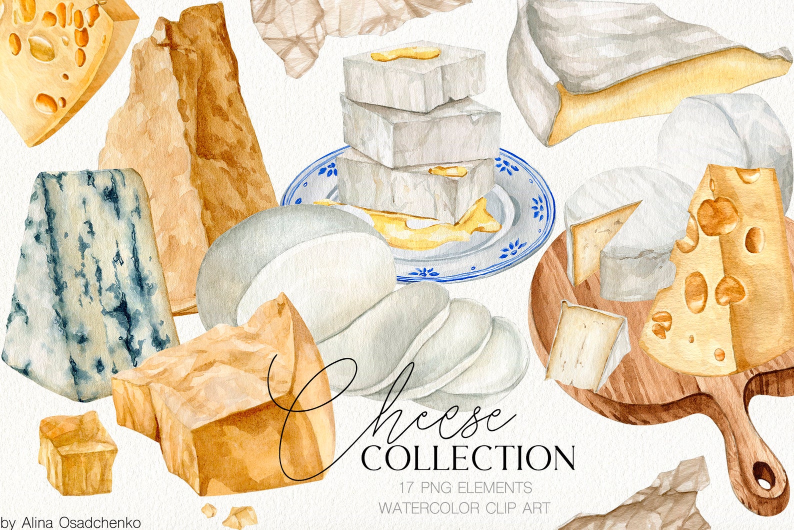 Watercolor Cheese Clipart. Watercolor Cheese for Wine Png - Etsy