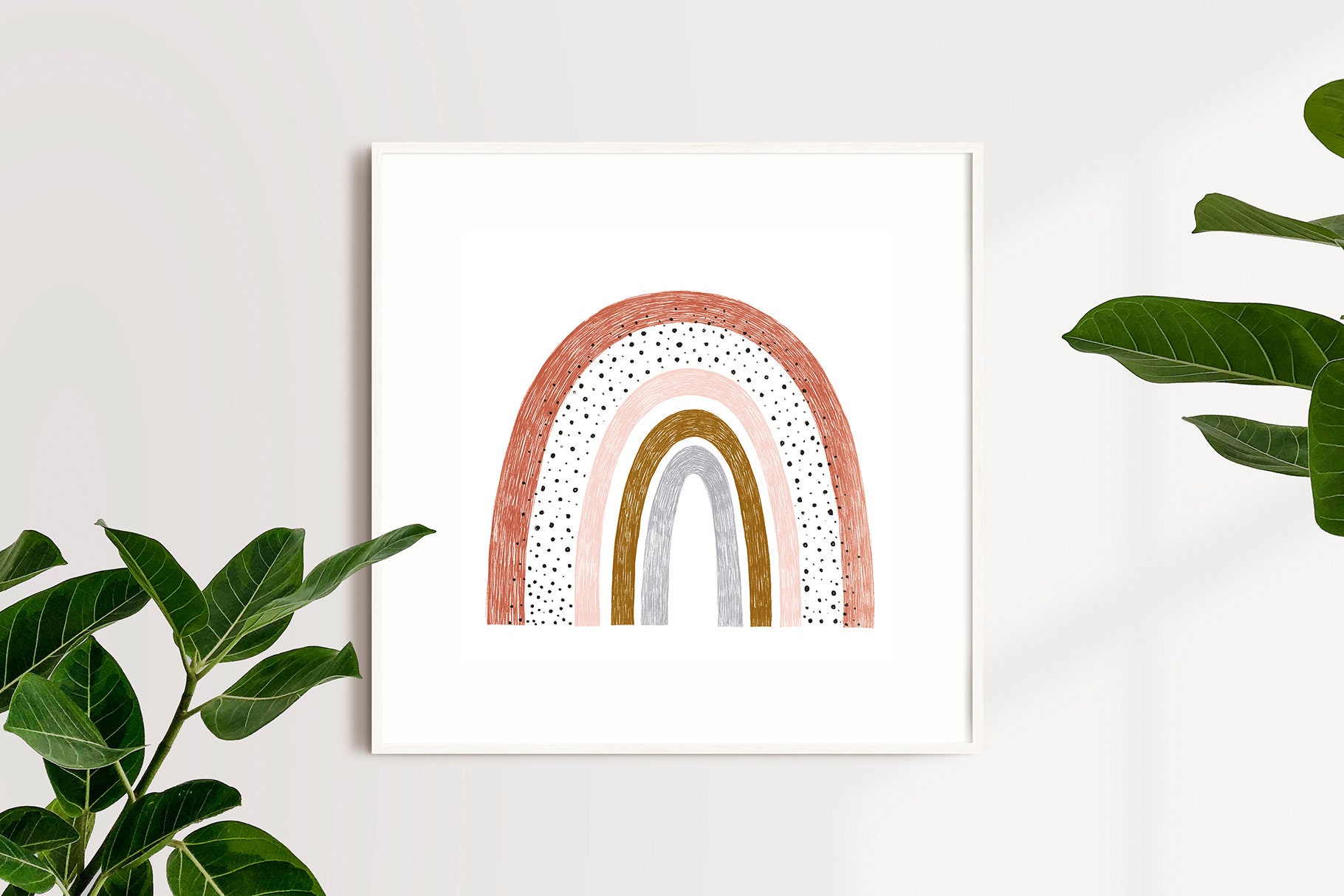 Digital Modern Neutral Color Rainbow Clipart. Hand Painted - Etsy