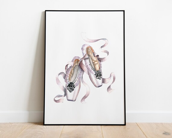 Watercolor Ballet Shoes PRINTABLE Ballet Dance Wall Art Ballet | Etsy
