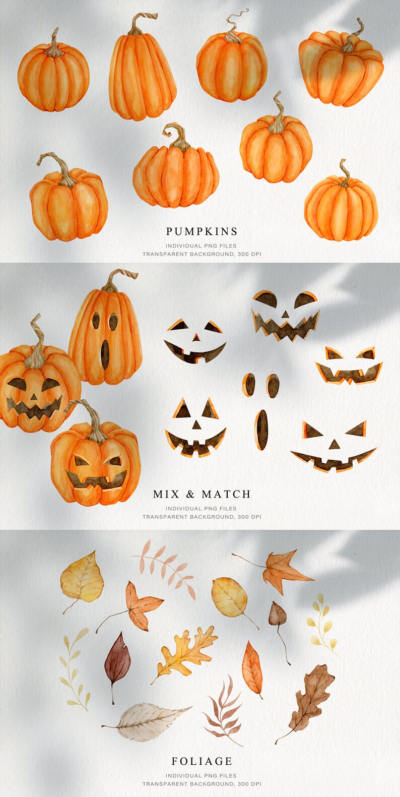 Watercolor Spooky Halloween Clipart Happy Halloween Party - Etsy