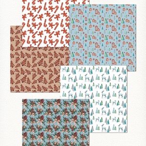 Watercolor Christmas Digital Paper Pack for Scrapbooking Printable ...