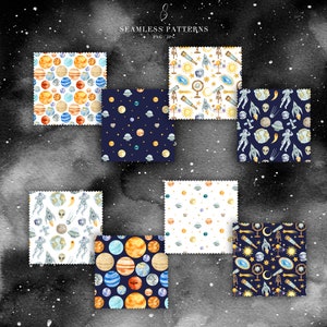 Watercolor Outer Space Astronaut Clipart Astronomy Teacher Supplies ...