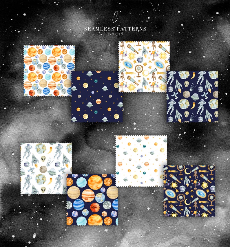 Watercolor Outer Space Astronaut Clipart Astronomy Teacher | Etsy