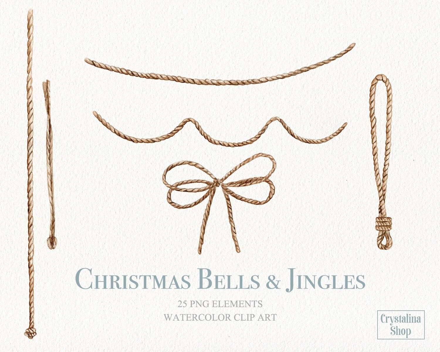 Watercolor Christmas Bells & Jingles Clipart Gold Silver - Etsy