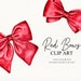 Watercolor Red Ribbon Bows Clipart Birthday Party Bows Wedding ...