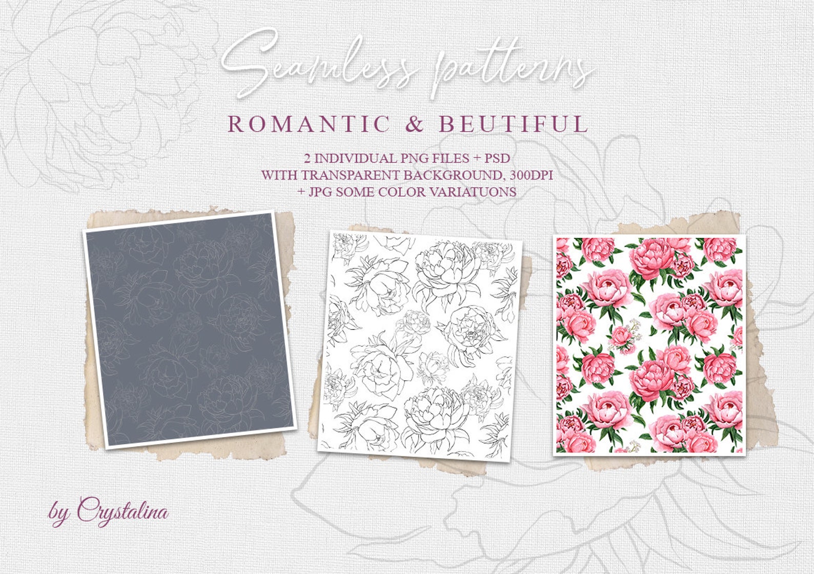 Watercolor Peony Flowers clipart. Summer floral clipart. | Etsy