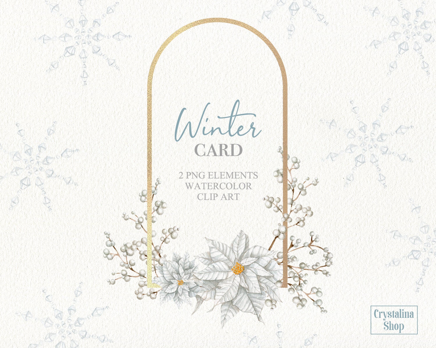 Watercolor Winter Frame Clipart Christmas Frame Card DIY - Etsy