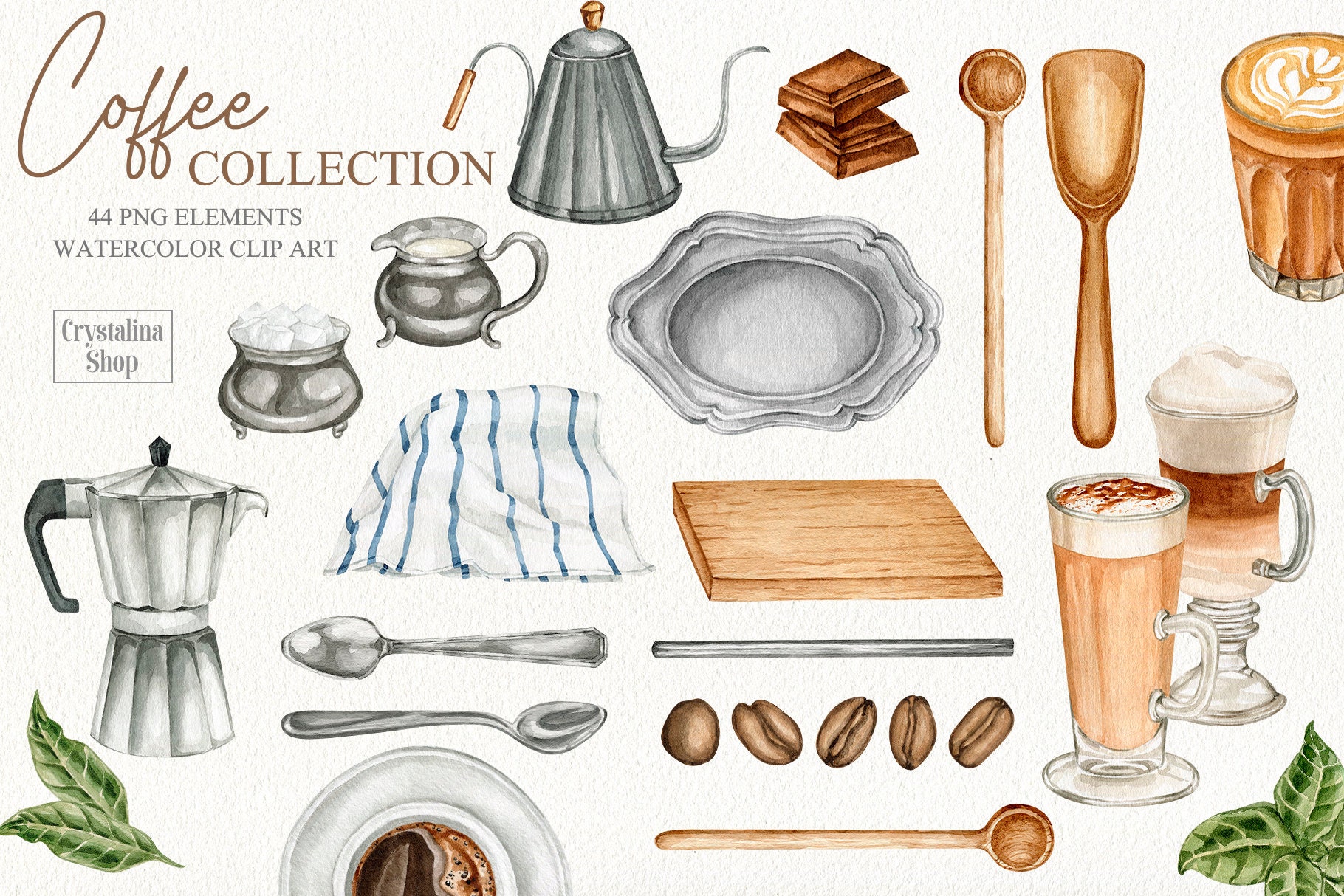 Watercolor Coffee Drink Clipart. Cup of Coffee Illustrations. - Etsy