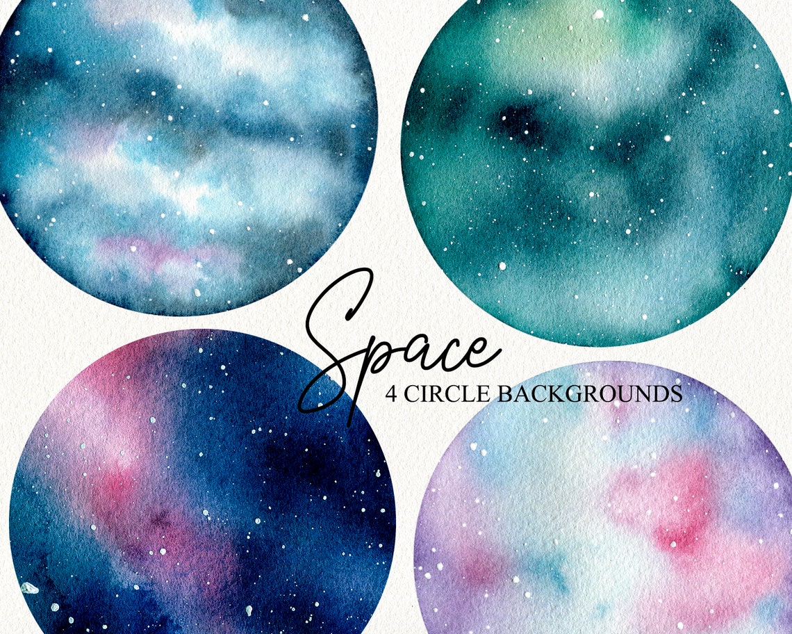 Watercolor Celestial Bodies Clipart Solar System Clipart Watercolor ...