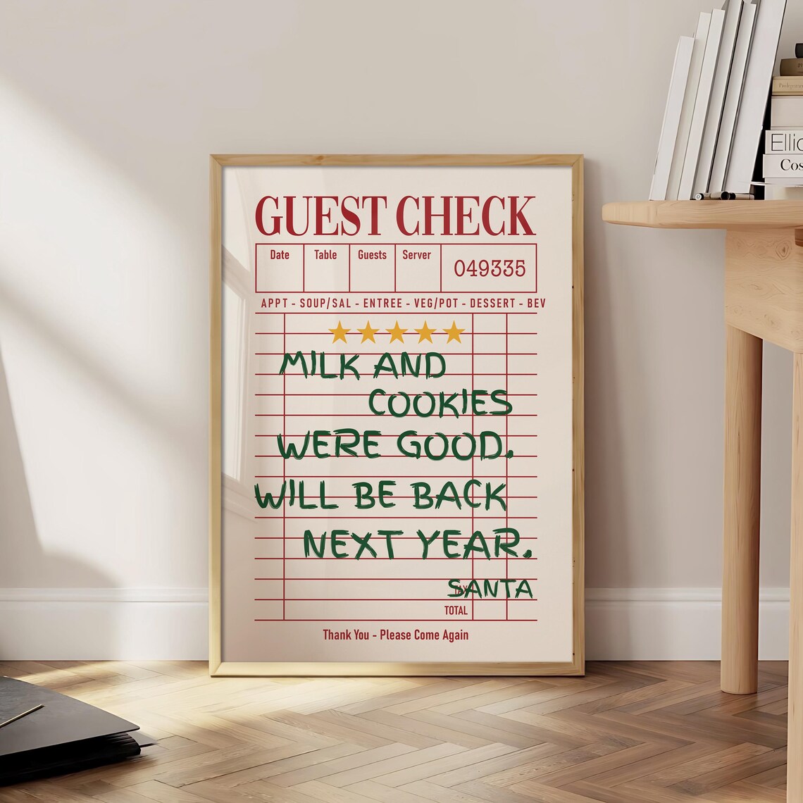 Cookies Were Good Guest Check Poster, Trendy Christmas Print, Vintage ...