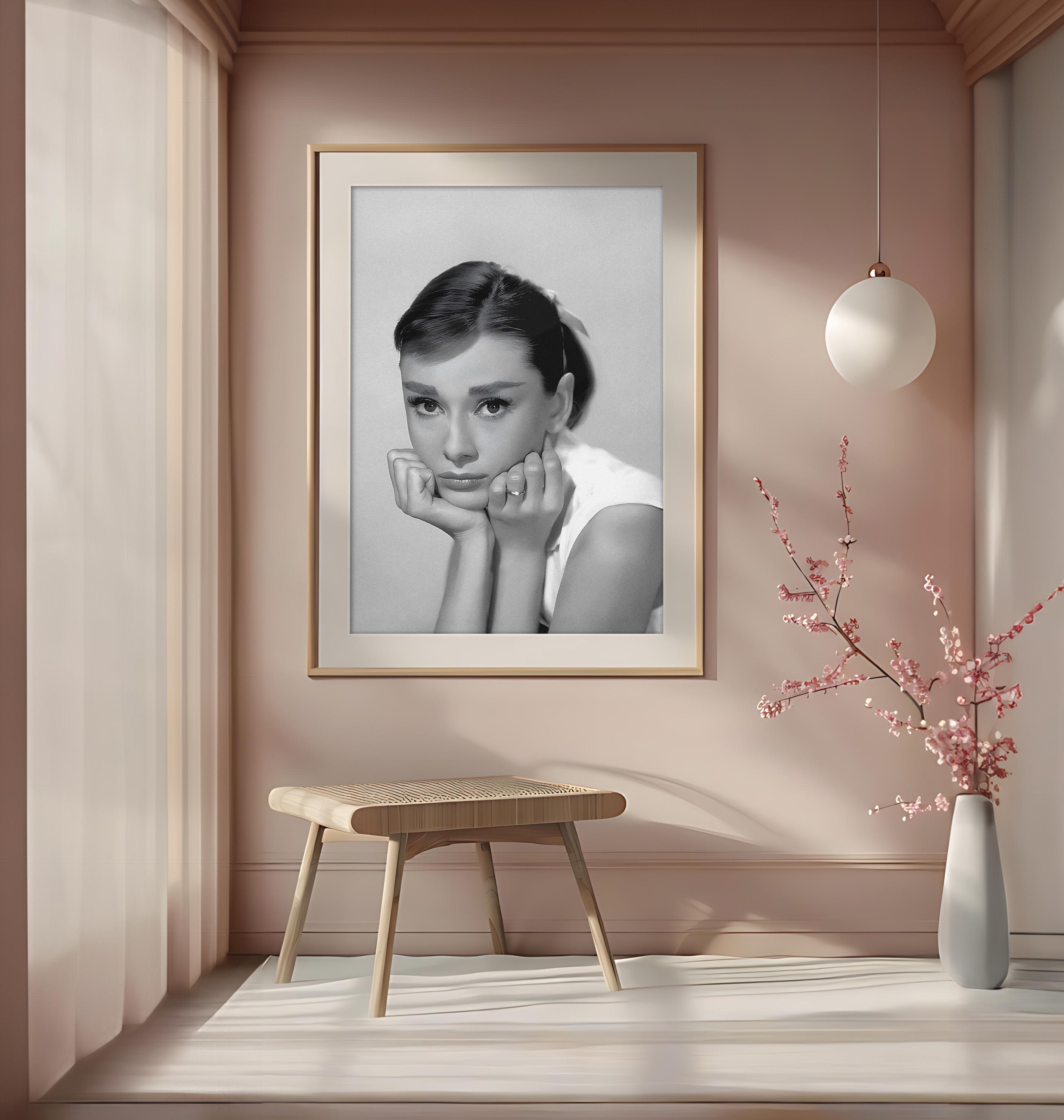 Audrey Hepburn Portrait Poster, Iconic Vintage Photo, Hollywood Glamour ...