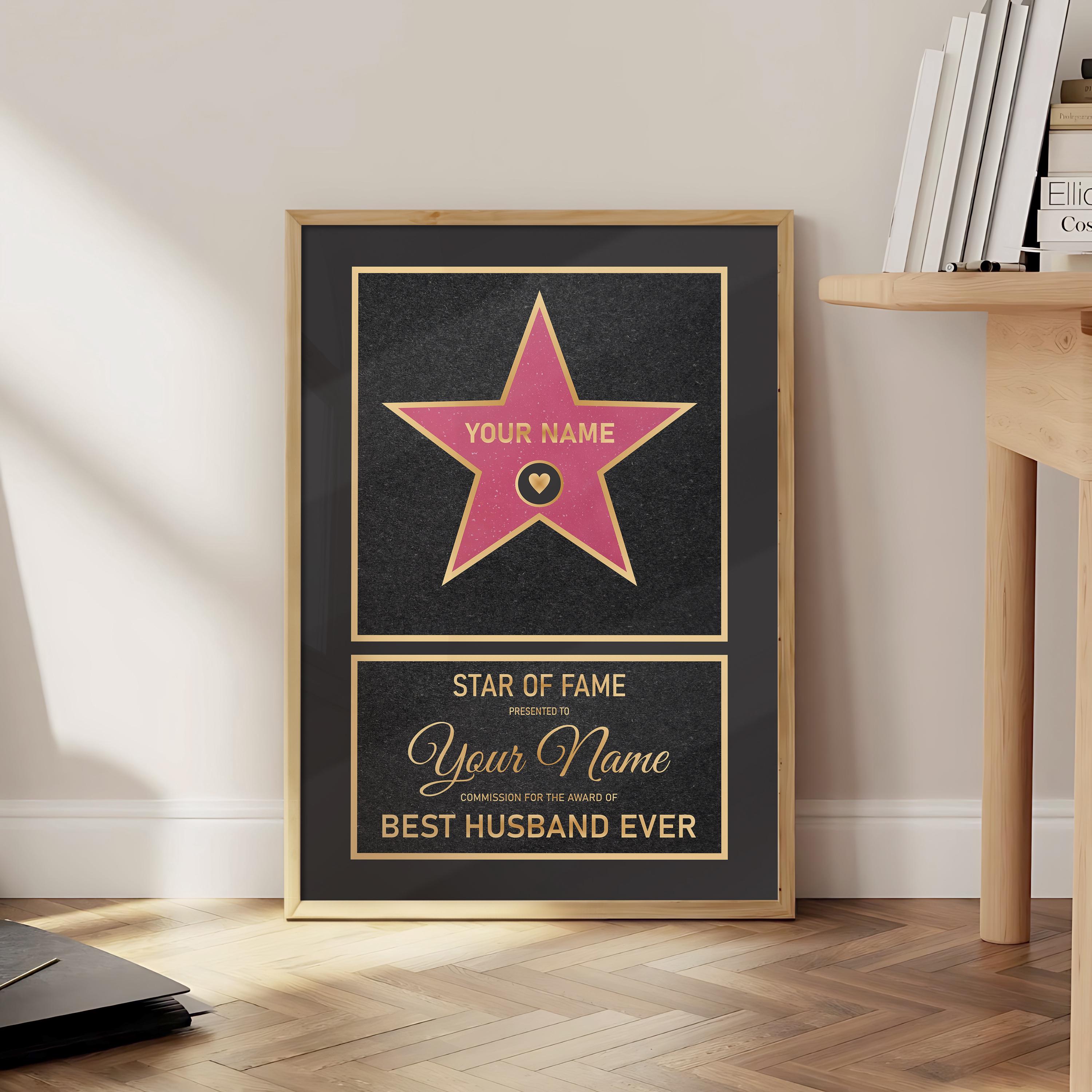 Custom Hollywood Star Poster, Personalized Walk of Fame Star Print ...