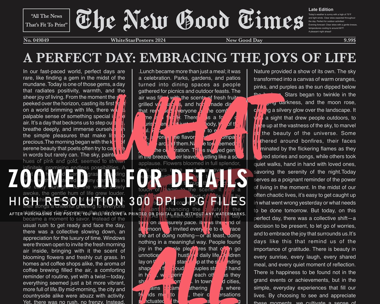 What If It All Works Out Poster, Trendy Newspaper Print, Motivational ...