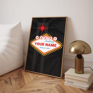 Custom Las Vegas Poster, Personalized Las Vegas Sign Print, Birthday ...