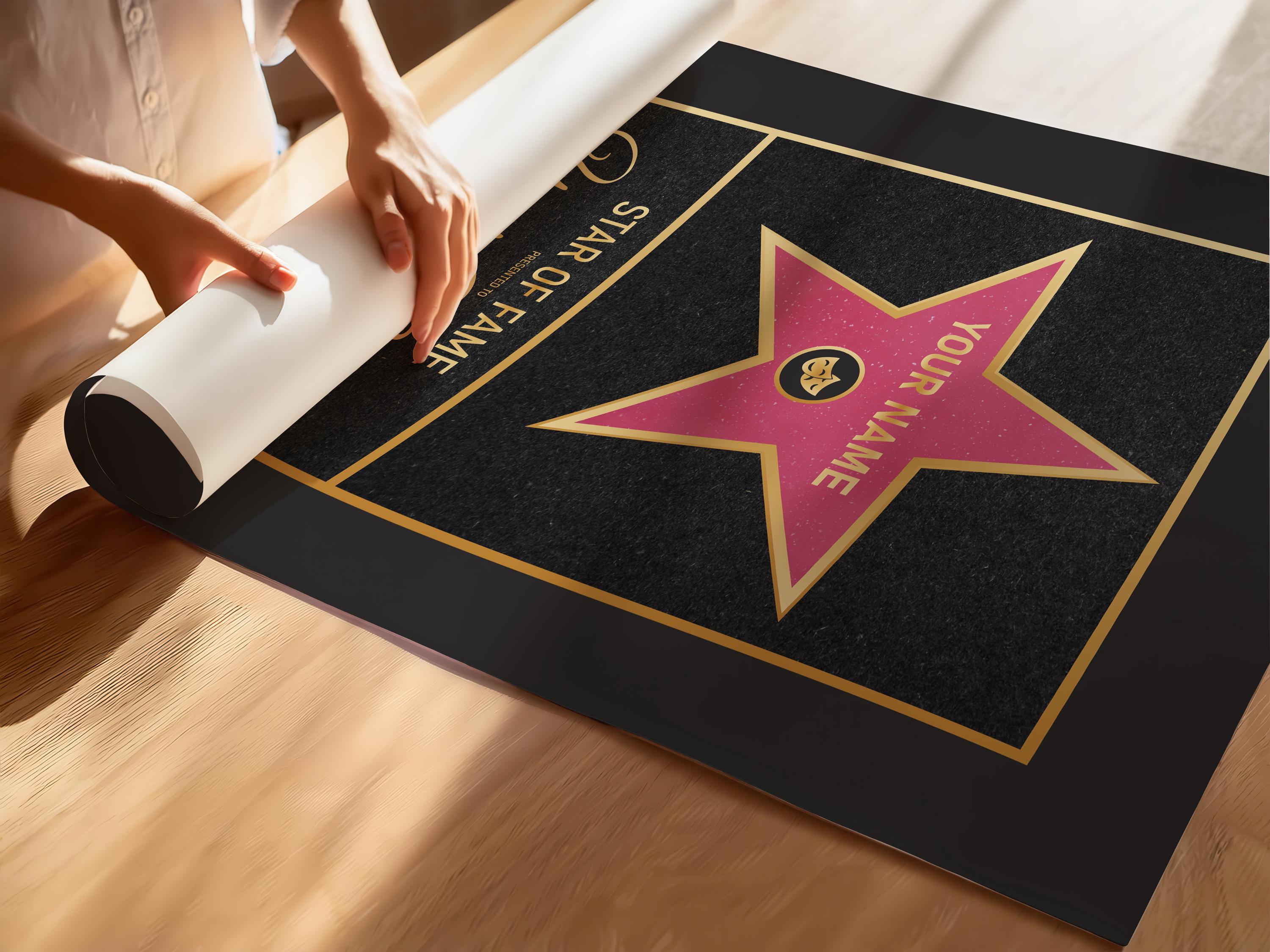 Custom Hollywood Star Poster, Personalized Walk of Fame Star Print ...