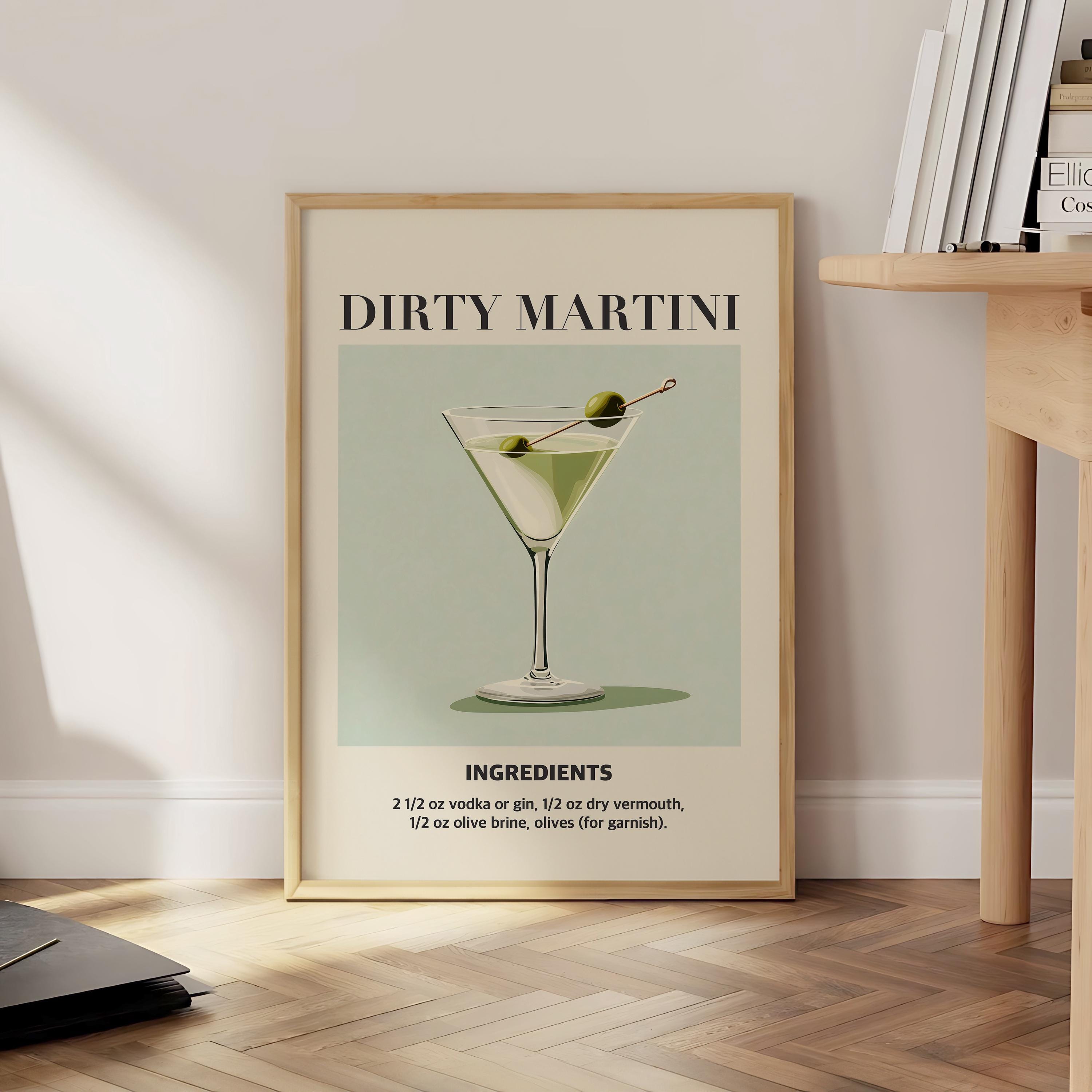 Set of 6 Cocktail Poster, Bar Cart Print, Party Drink Wall Art, Retro ...
