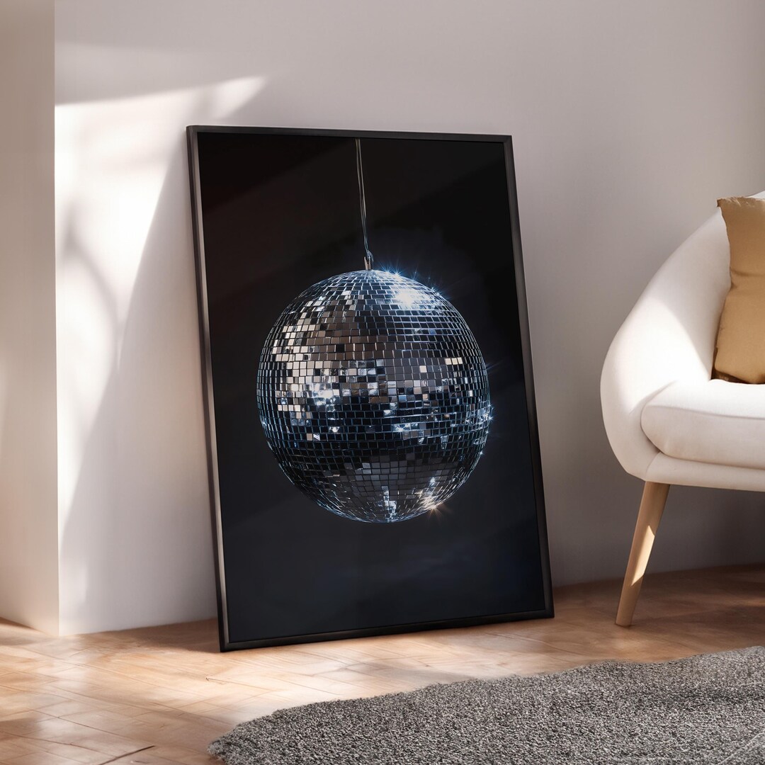 Disco Ball Wall Art, Disco Ball Poster, Mirrorball Print, Retro Fun ...