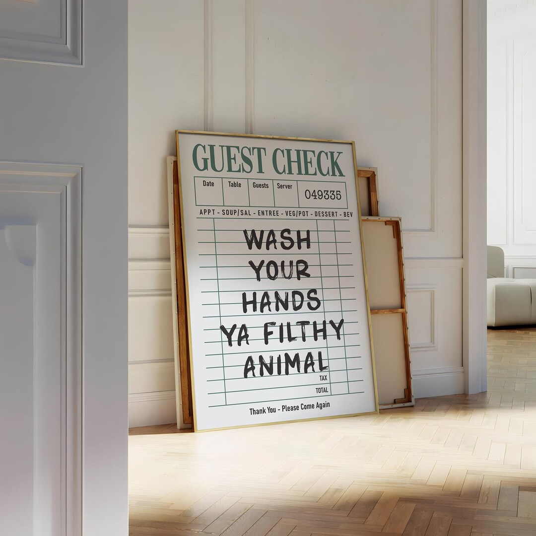Wash Your Hands, Ya Filthy Animal Print, Retro Funky Poster, Vintage ...