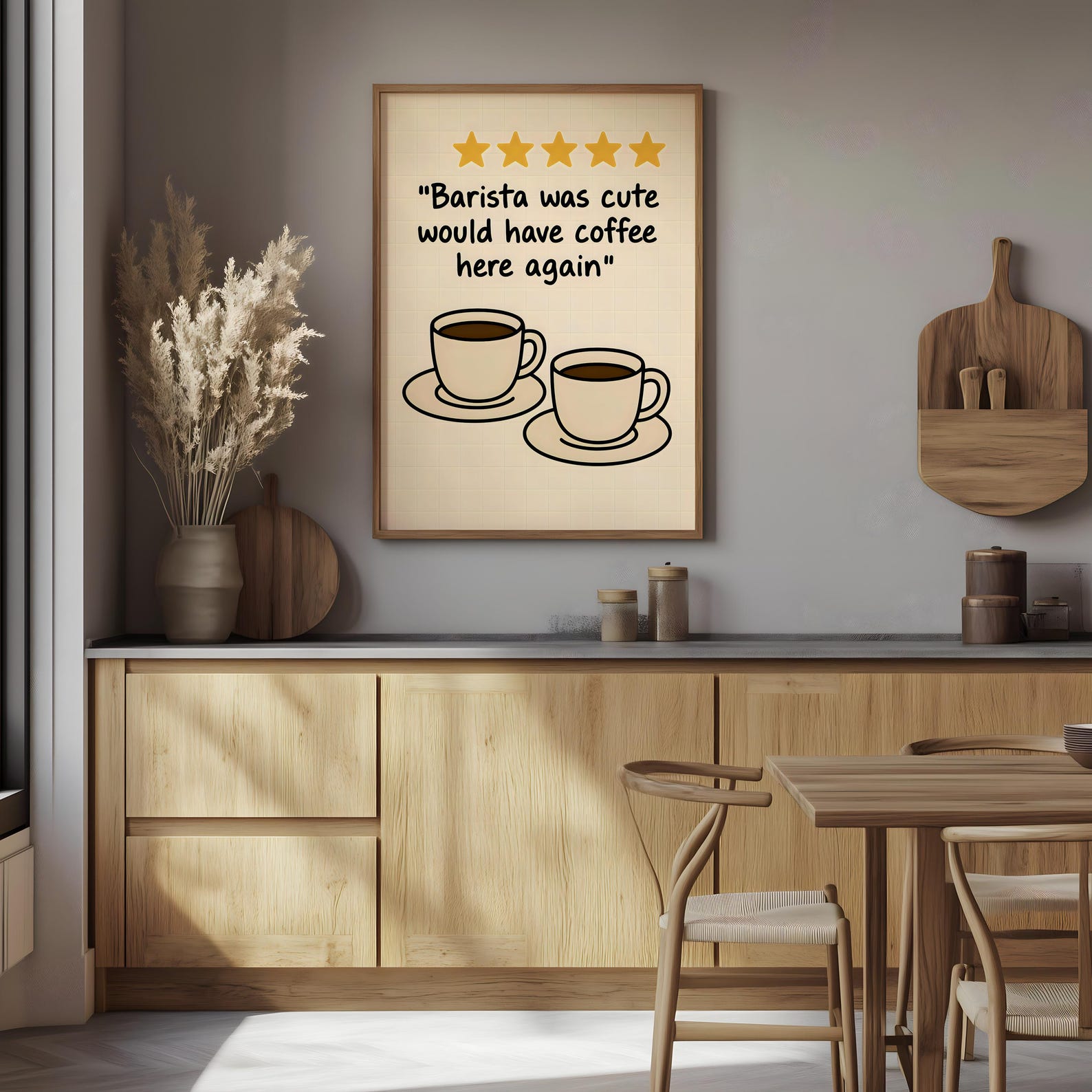Barista Was Cute Poster, Coffee Bar Wall Art, Kitchen Coffee Print ...