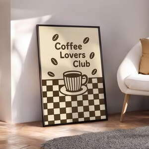 Coffee Lover Club Print, Coffee Poster, Trendy Kitchen Wall Art, Coffee ...