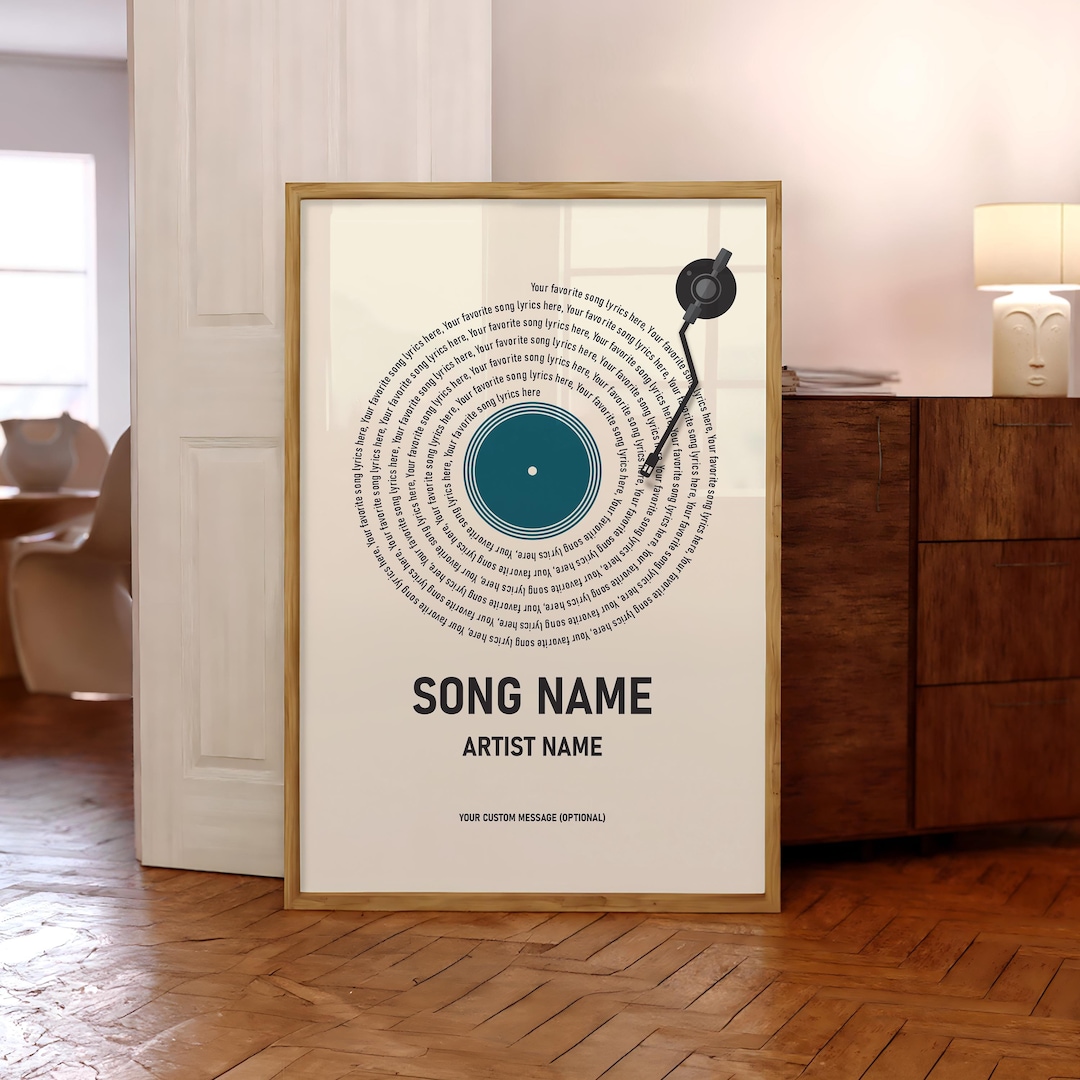 Custom Song Lyrics Print, Personalized Music Poster, Customizable Music ...