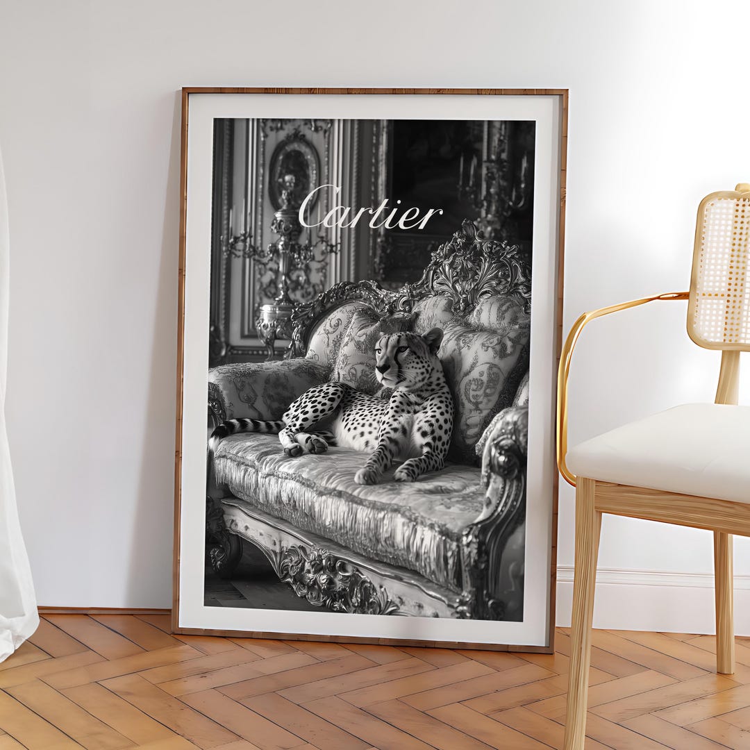 Luxury Cheetah Cartier Poster, Fashion Wall Decor, Luxury Vogue Print ...